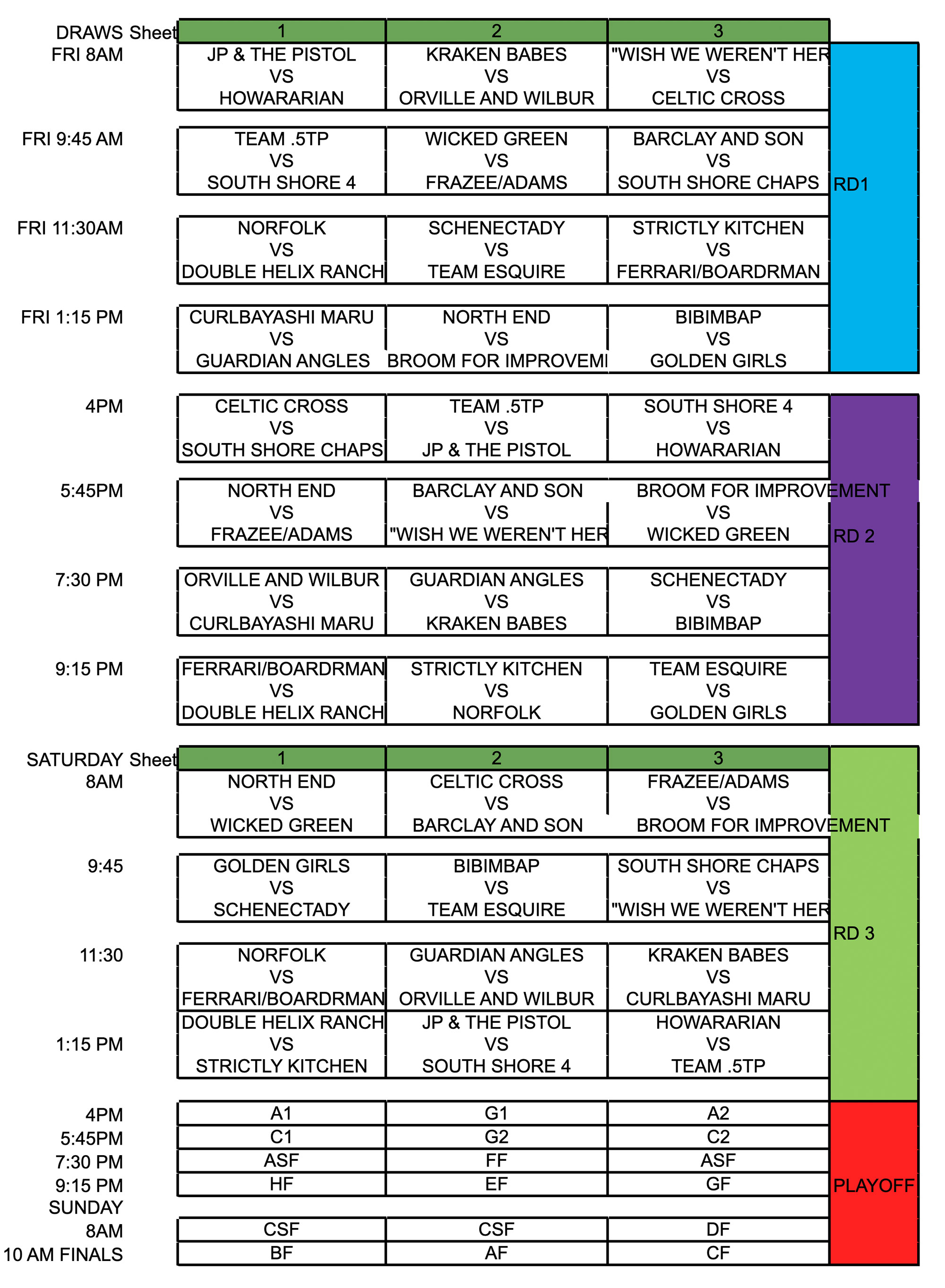 Cape Cod Curling Club - Open Doubles - Draw